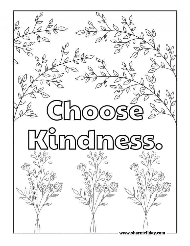 Free Printables: 10 Beautiful Kindness Quote Coloring Pages - Sharmell Day