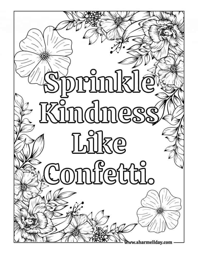 Free Printables: 10 Beautiful Kindness Quote Coloring Pages - Sharmell Day