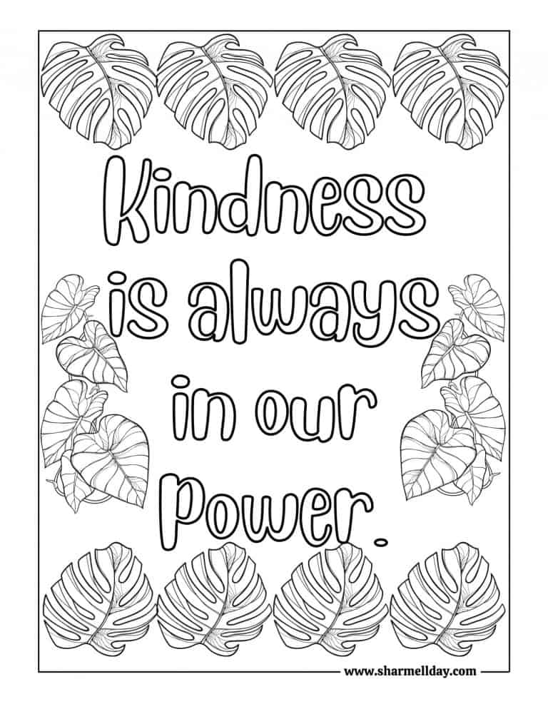 Free Printables: 10 Beautiful Kindness Quote Coloring Pages - Sharmell Day
